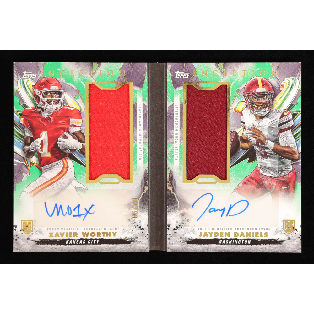 Jayden Daniels / Xavier Worthy 2024 Topps Inception Dual Autograph ...