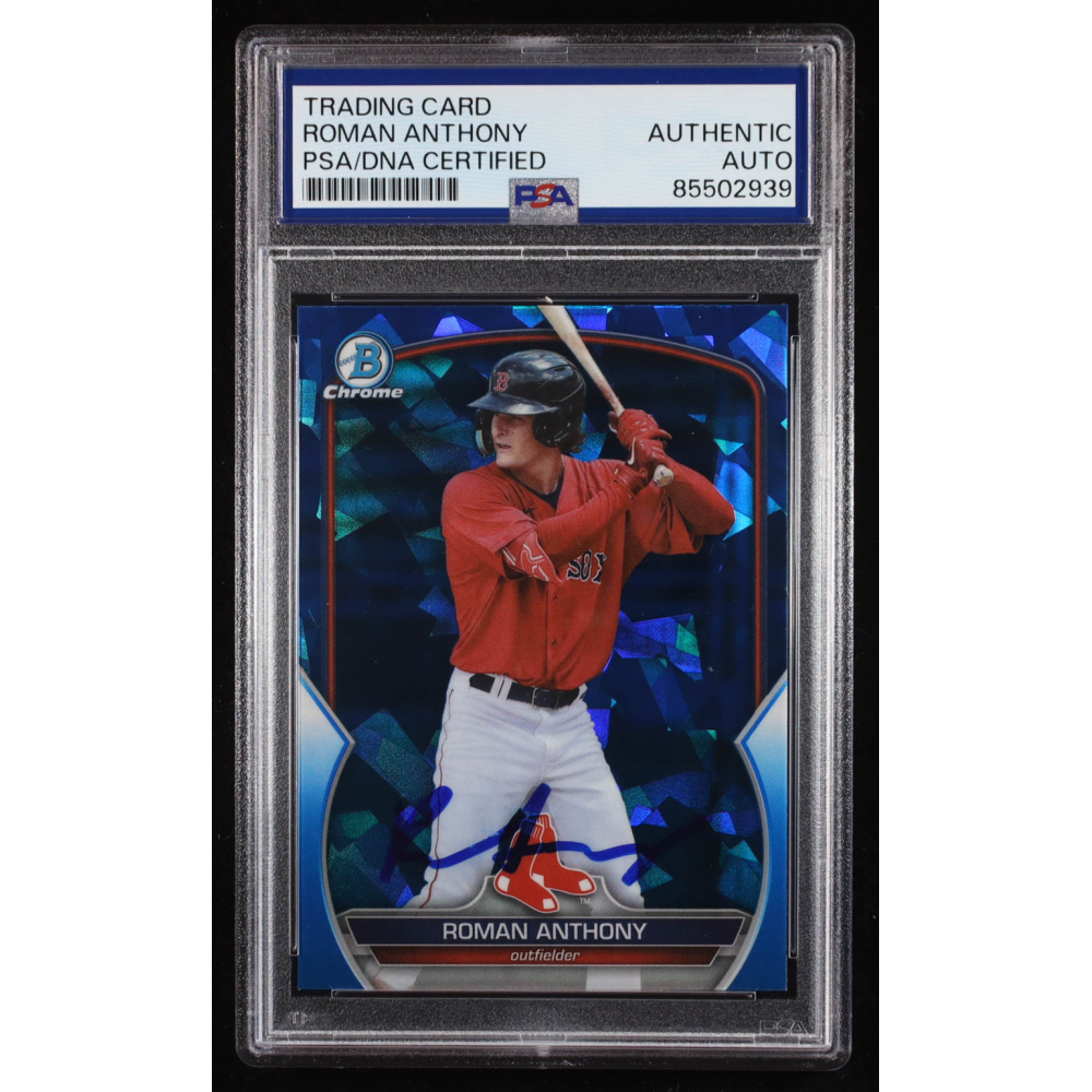 Roman Anthony Signed 2023 Bowman Chrome Draft Sapphire #BDC112 RC (PSA ...