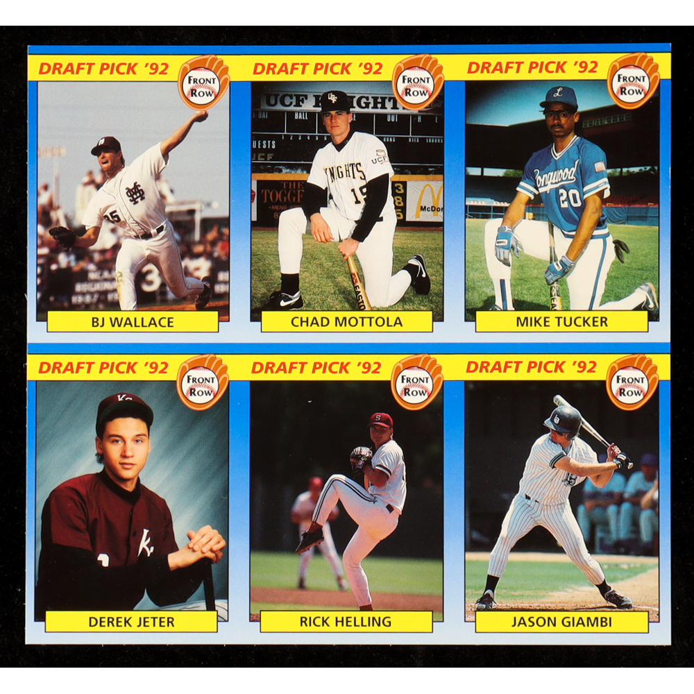 1992 Front Row Draft Pick Uncut Card Sheet Of (6) Cards Including Derek ...