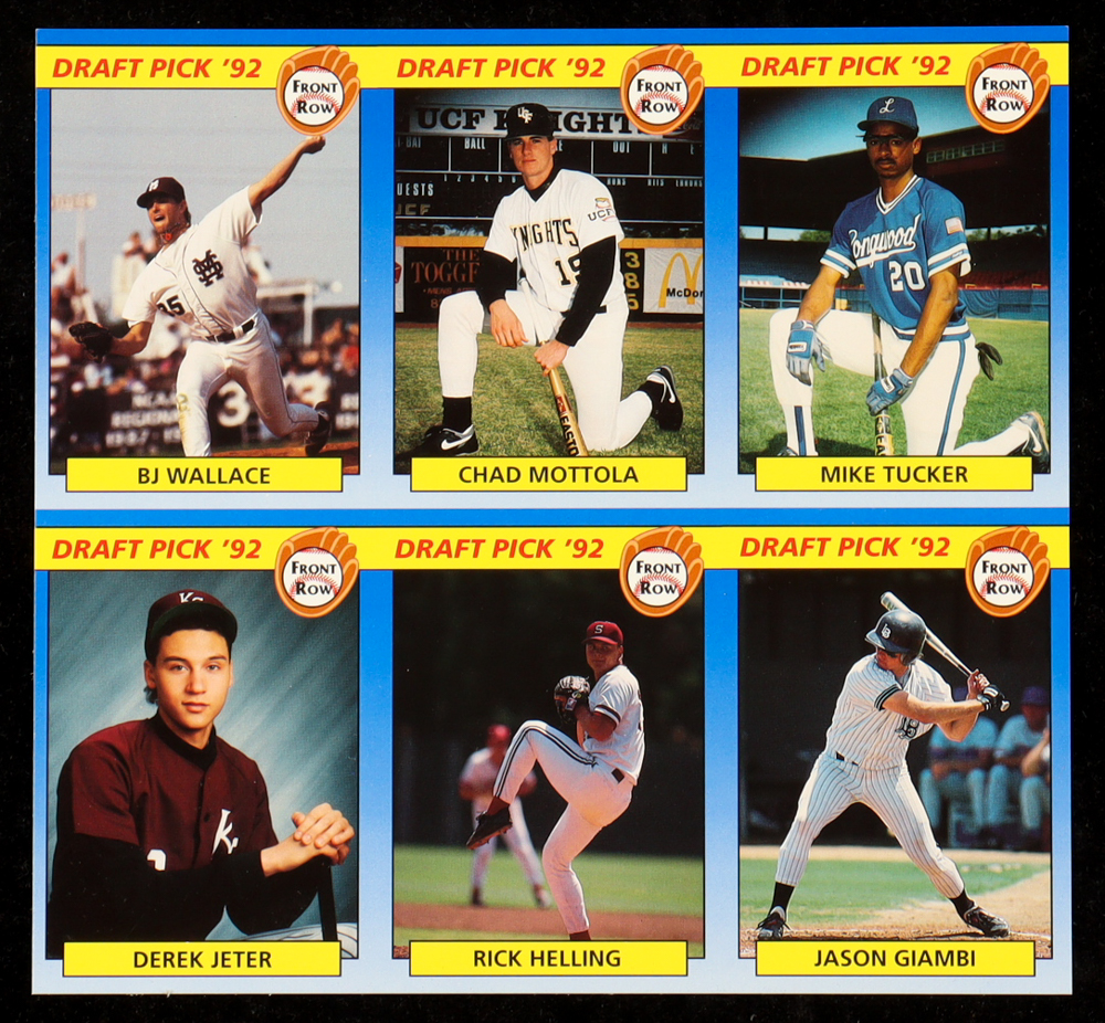 1992 Front Row Draft Pick Uncut Card Sheet Of (6) Cards Including Derek ...