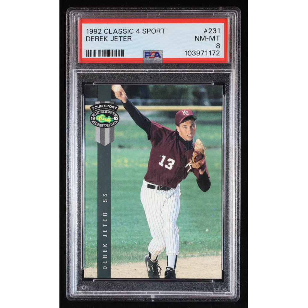 Derek Jeter 1992 Classic Four Sport #231 RC (PSA 8) | Pristine Auction