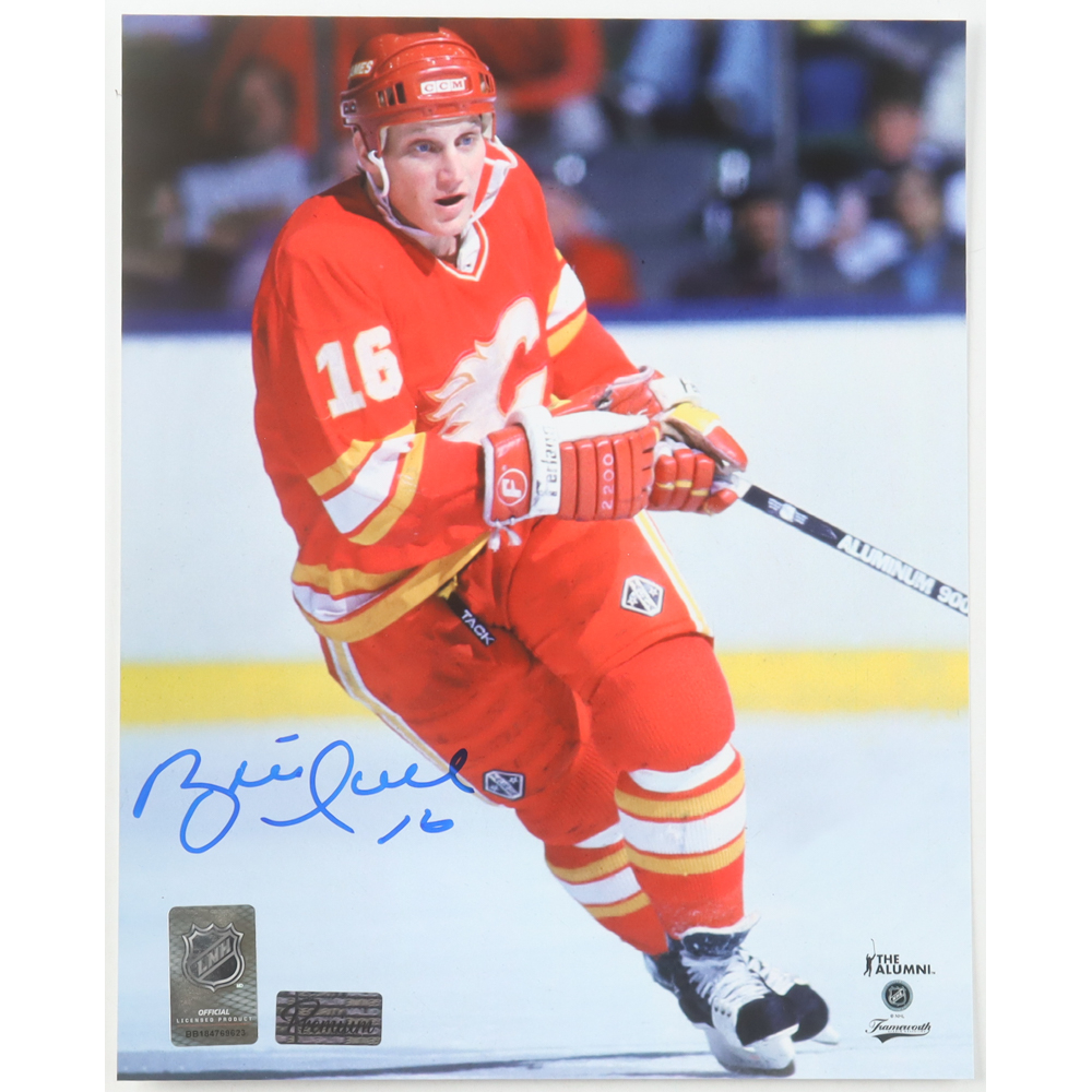 Brett Hull Signed Flames 8x10 Photo (Premium Autographs) | Pristine Auction