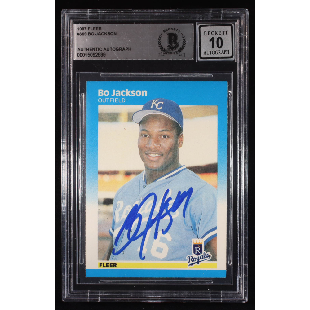 Bo Jackson Signed 1987 Fleer #369 RC (Beckett Authentic) | Pristine Auction