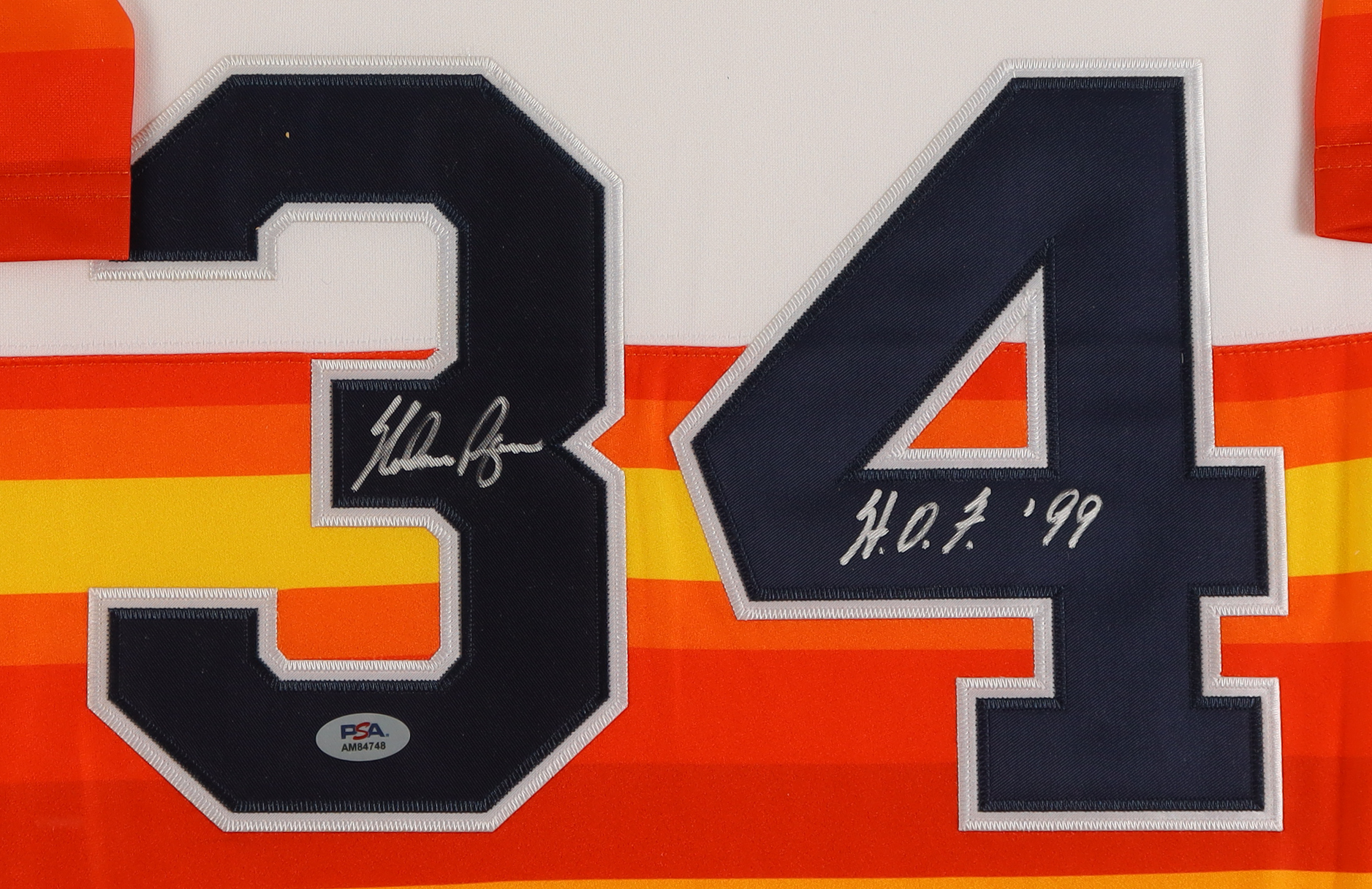 Nolan Ryan Signed Custom Framed Jersey Display Inscribed "H.O.F. '99 ...
