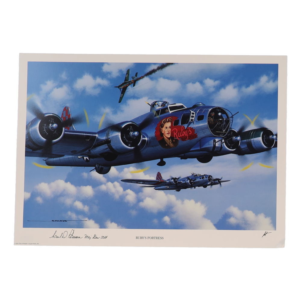 Carl Peterson Signed Stan Stokes "Ruby's Fortress" Lithograph Inscribed "Maj Gen USAF" (AIV ...