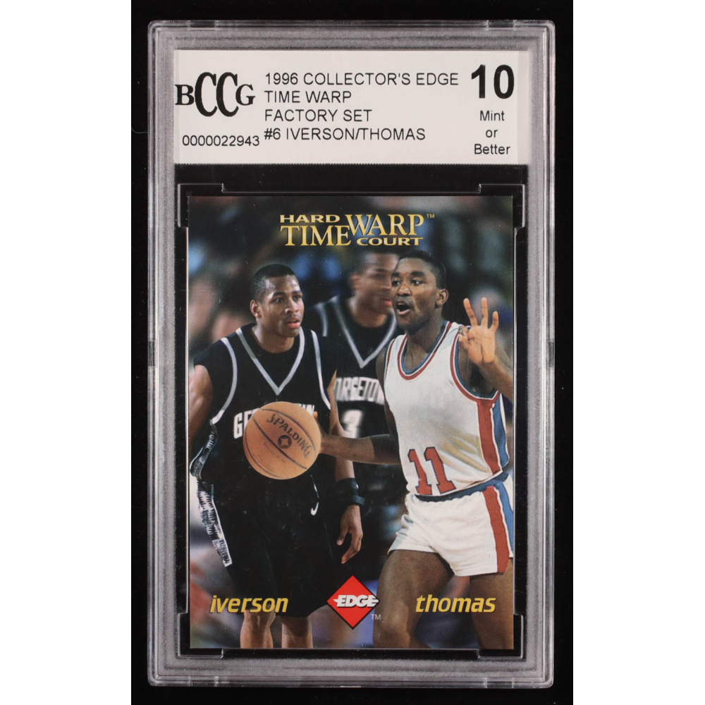 Allen Iverson / Isiah Thomas 1996 Collector's Edge Time Warp #6 (BCCG ...