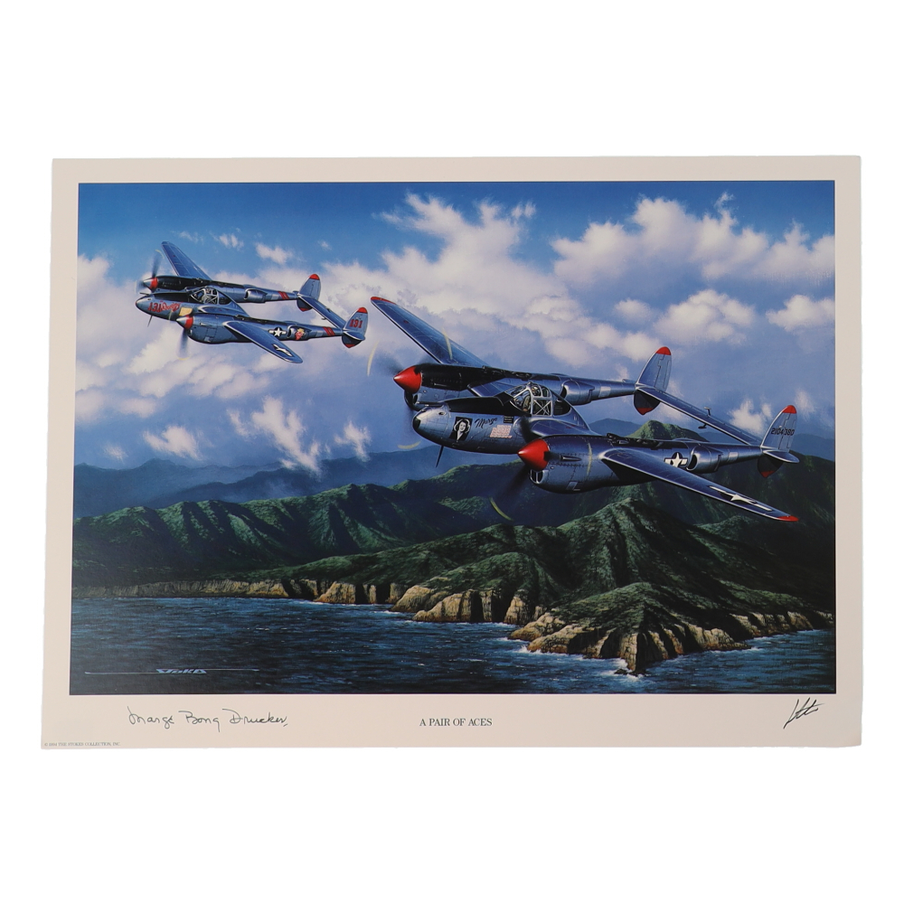 Marge Bong Drucker Signed Stan Stokes "A Pair Of Aces" Lithograph (AIV ...