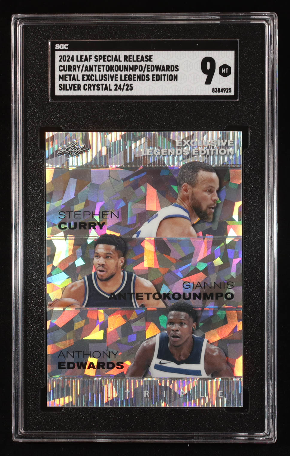 Stephen Curry / Giannis Antetokounmpo / Anthony Edwards 2024 Leaf Metal ...