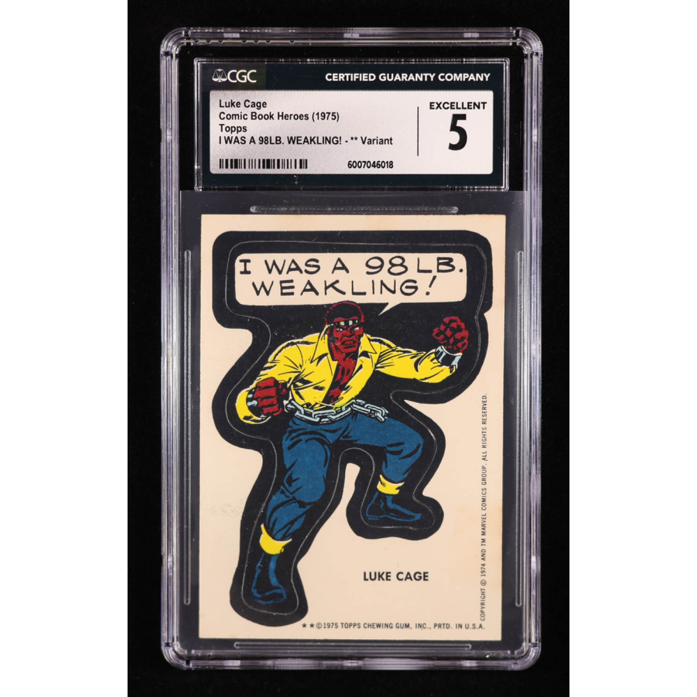 Luke Cage Variant 1975 Topps Comic Book Heroes Stickers White Backs #25 ...