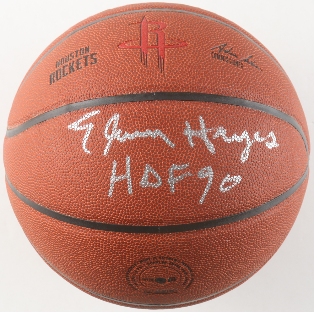 Elvin Hayes Signed Rockets Logo NBA Basketball Inscribed "HOF 90 ...