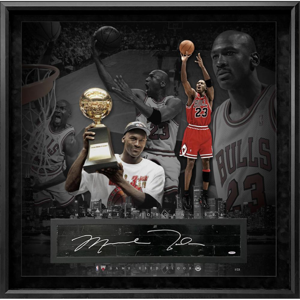 Michael Jordan Signed LE Bulls Custom Framed Game-Used Floor Piece Display #1/23 (UDA ...