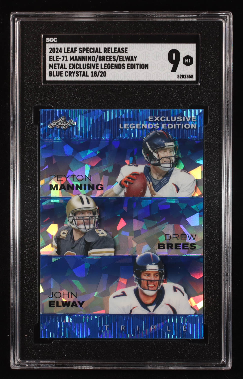 Peyton Manning / Drew Brees / John Elway 2024 Leaf Metal Special ...