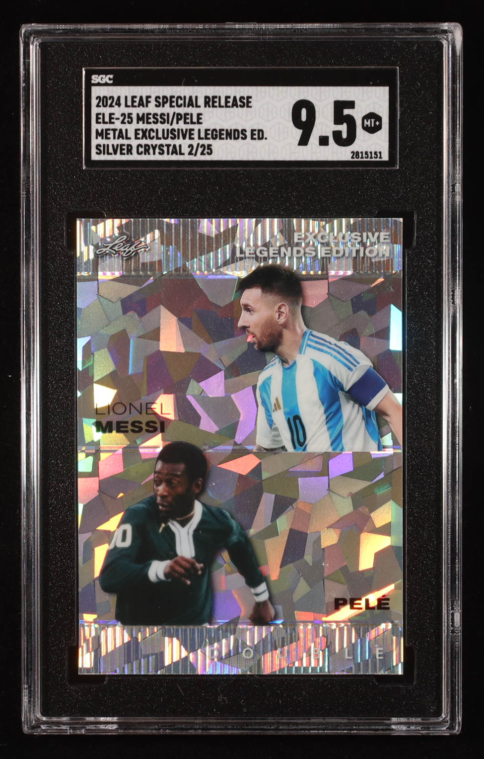 Lionel Messi / Pele 2024 Leaf Metal Special Release Exclusive Legends ...