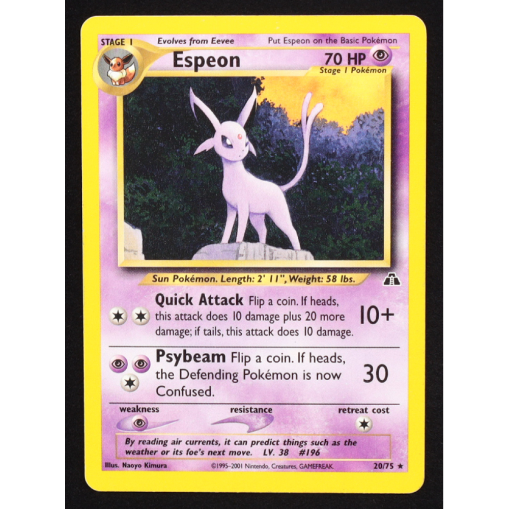 Espeon 2001 Pokemon Neo Discovery Unlimited #20 | Pristine Auction