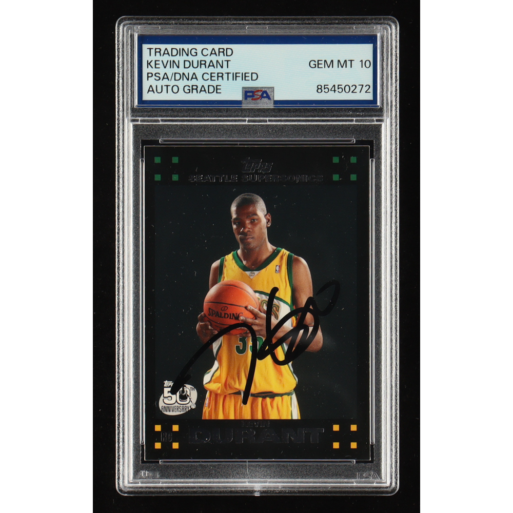 Kevin Durant Signed 2007-08 Topps #112 RC (PSA | Autograph 10 ...