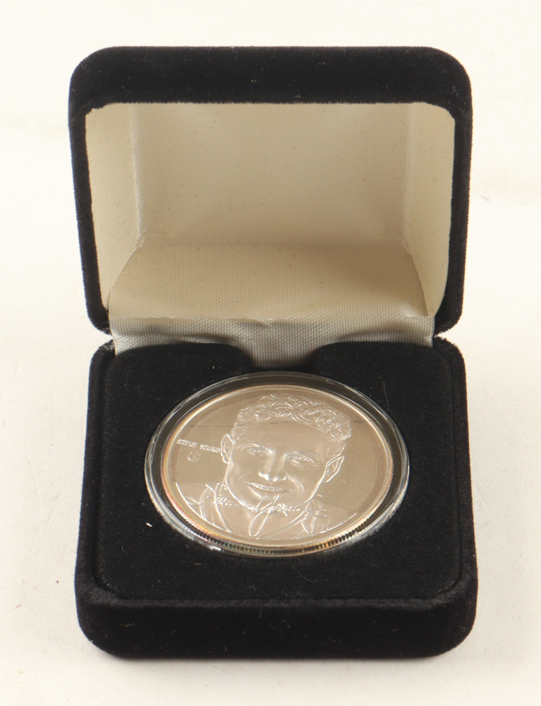 Steve Young LE The Highland Mint 1 Troy Oz .999 Fine Silver ...