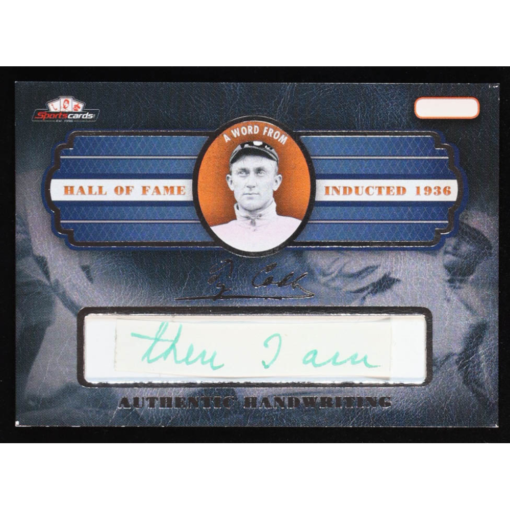 Ty Cobb 2019 A Word From Hall Of Fame Inducted 1936 Authentic ...