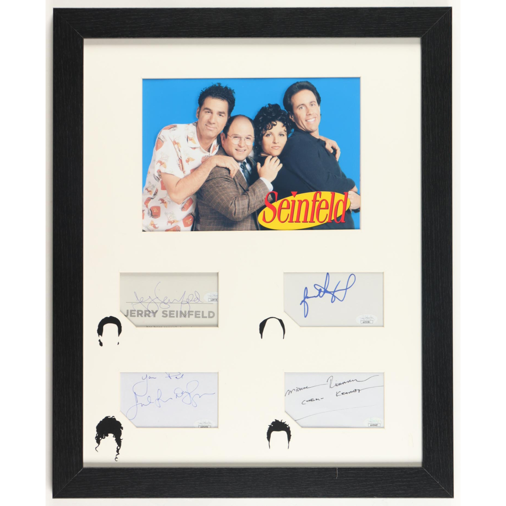 "Seinfeld" Custom Framed Cut Display Cast-Signed By (4) With Jerry ...