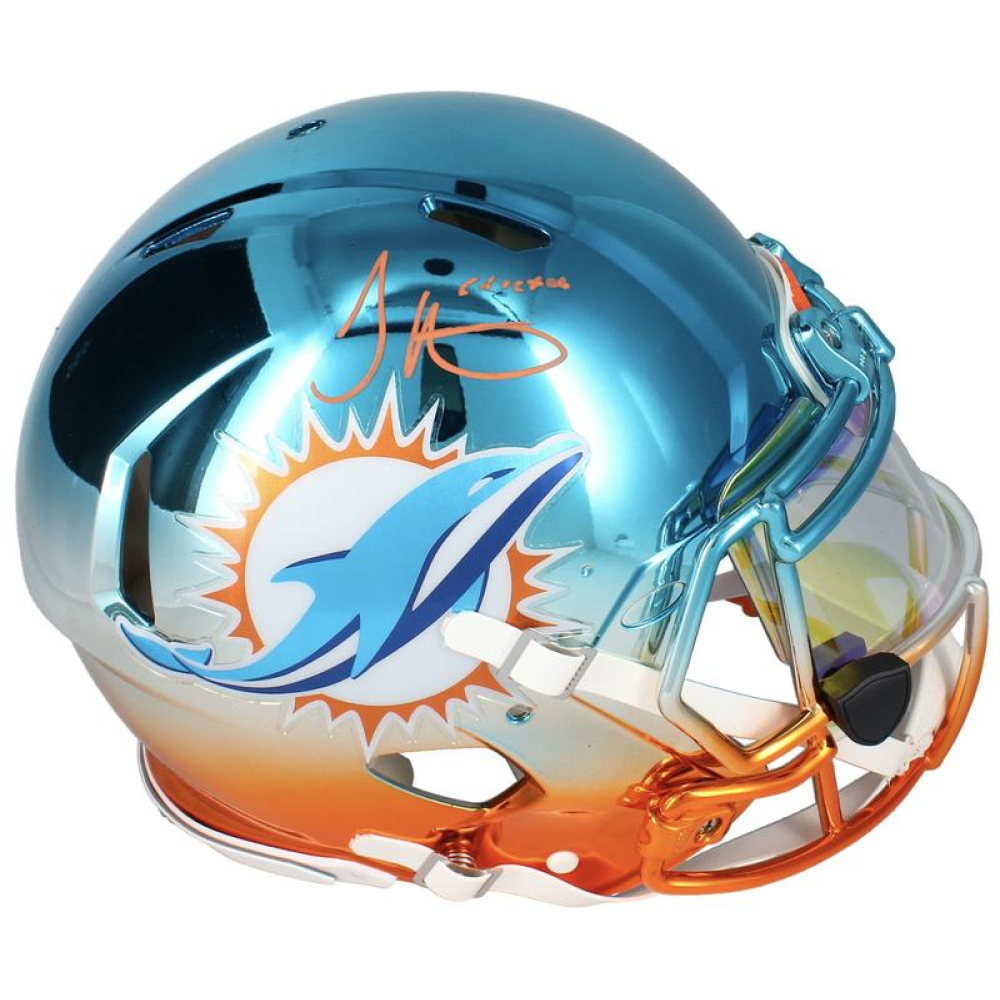Tyreek Hill Signed Dolphins Full-Size Authentic On-Field Chrome ...