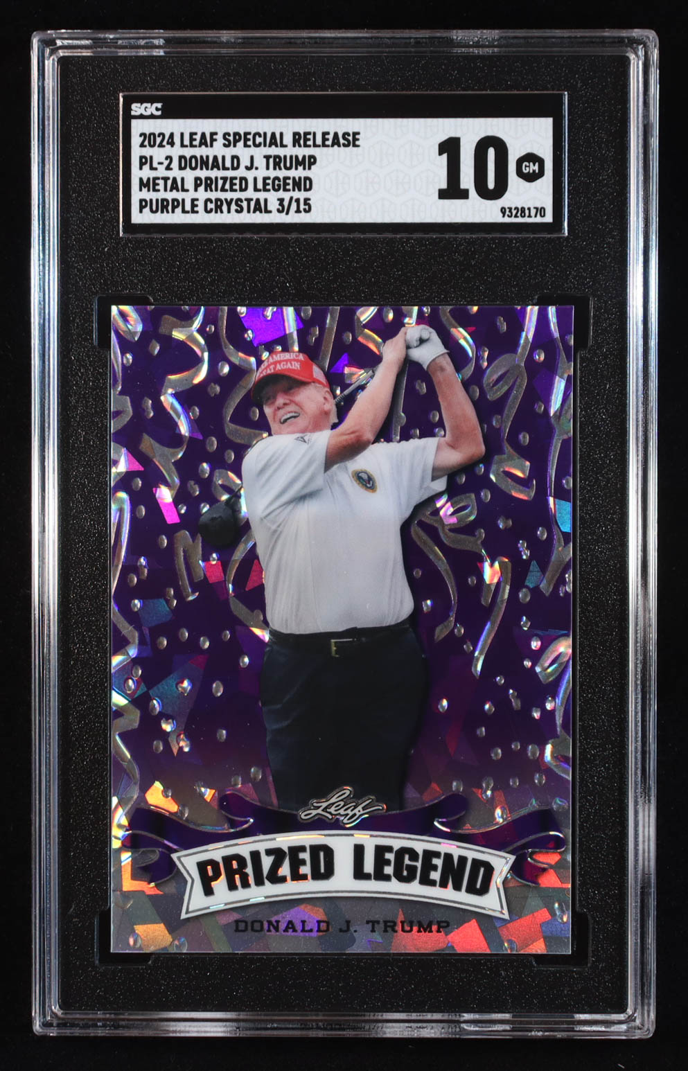 Donald J. Trump 2024 Leaf Metal Special Release Prized Legend Crystal ...