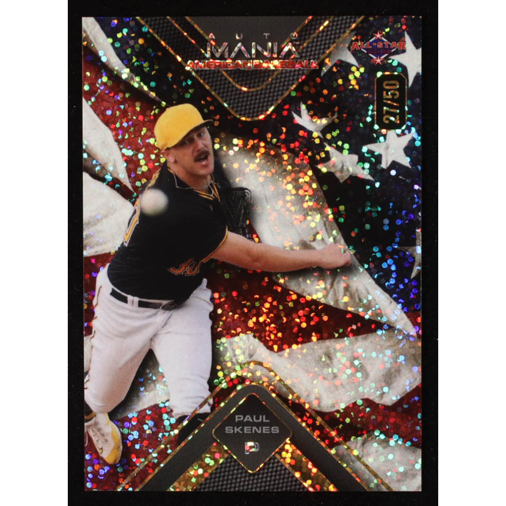Paul Skenes 2024 Wild Card Auto Mania Triangle American Baseball Flag Pattern Sparkle #AMAT-PS2 ...