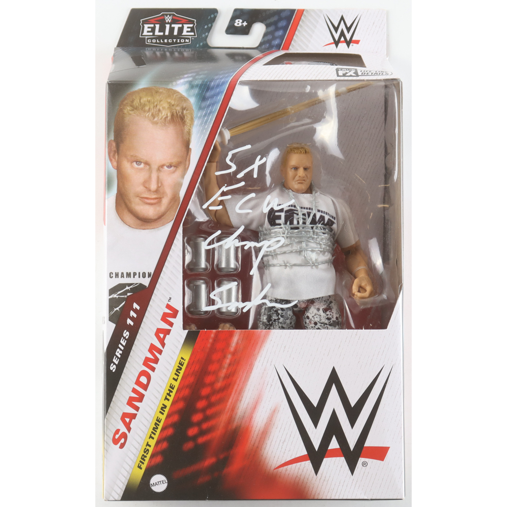 Sandman Signed WWE Elite Collection Action Figure Inscribed "5x ECW ...