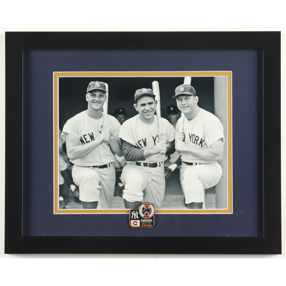 "Mickey Mantle, Roger Maris & Yogi Berra In Yankees Dugout" Custom ...