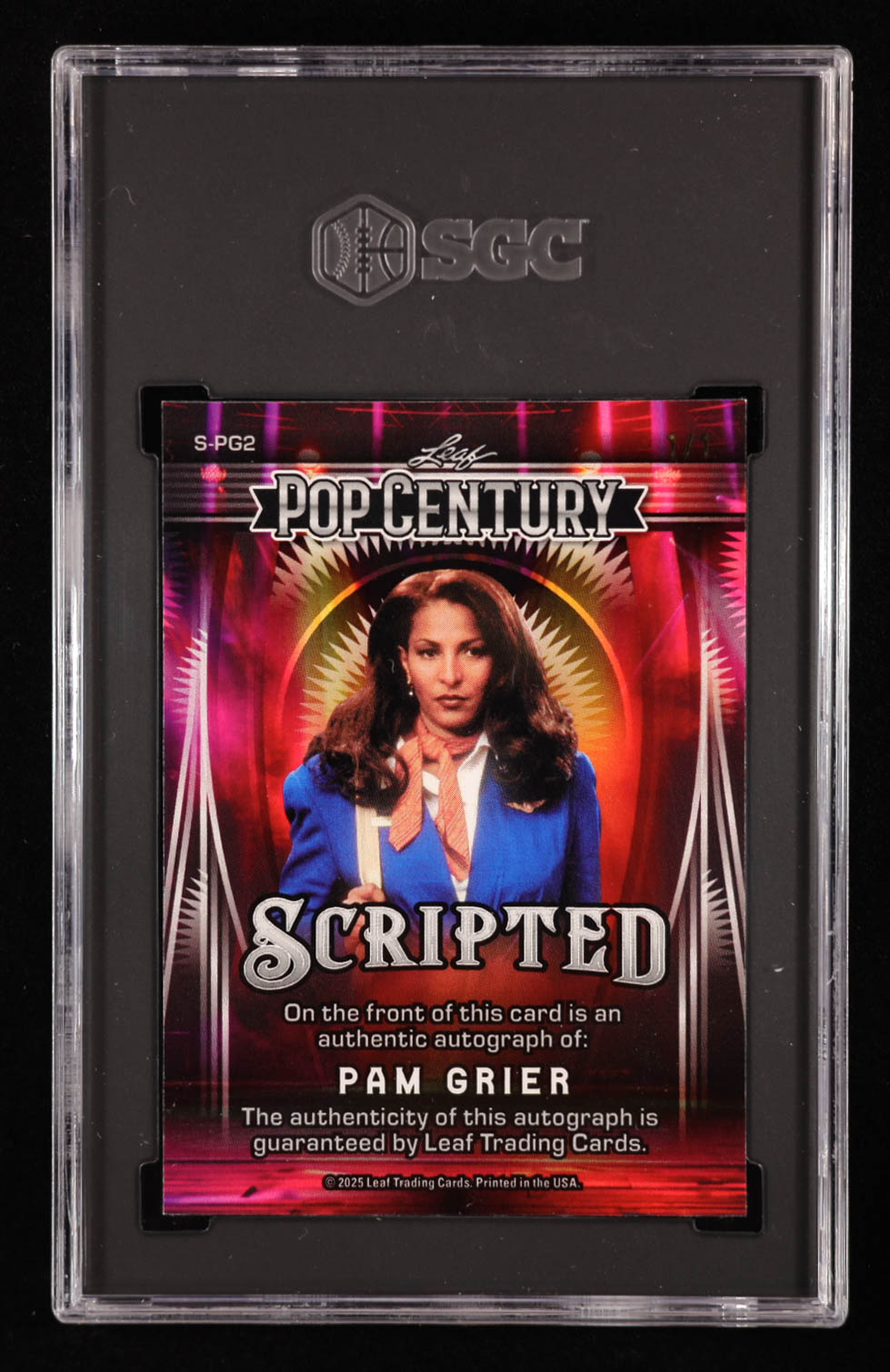 Pam Grier 2025 Leaf Pop Century Metal Red Flood #SPG2 #1/1 (SGC 9.5 ...