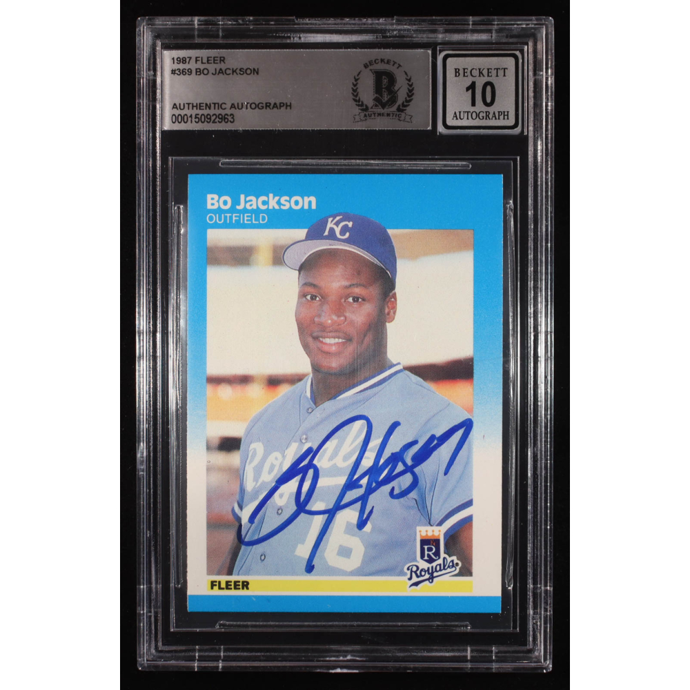 Bo Jackson Signed 1987 Fleer #369 RC (Beckett Authentic) | Pristine Auction