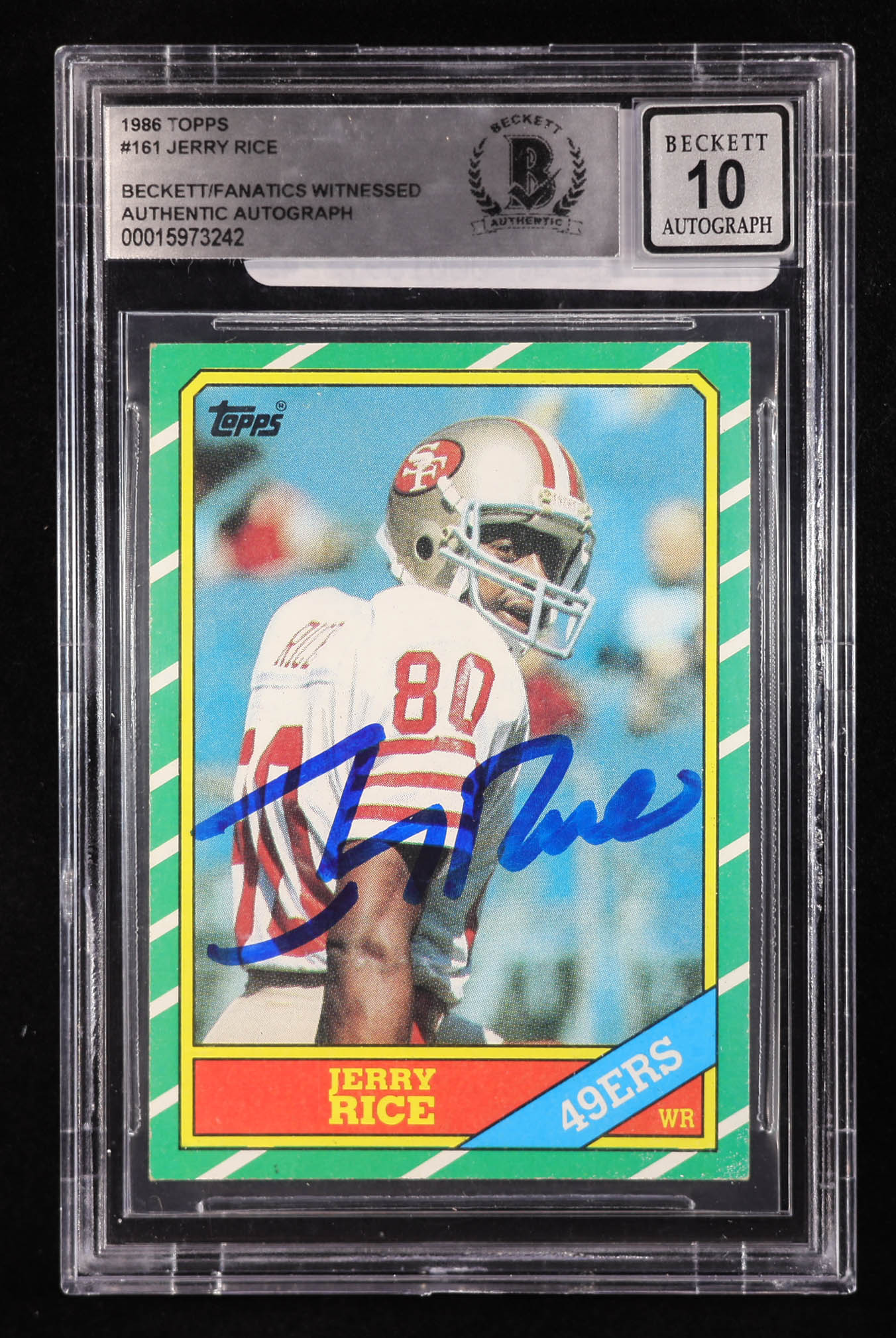 Jerry Rice Signed 1986 Topps #161 RC (BGS Autograph 10) | Pristine Auction