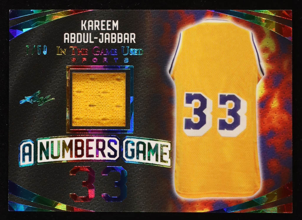 Kareem Abdul-Jabbar 2024 ITG Used Sports A Numbers Game Crystal Rainbow ...