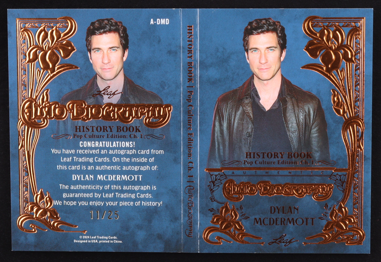 Dylan McDermott 2024 Leaf History Book Pop Culture Edition Ch. 1 Autobiography Bronze Holofoil # ...