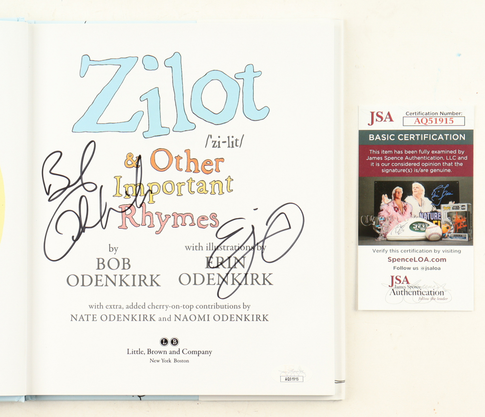 Bob Odenkirk & Erin Odenkirk Signed "Zilot & Other Important Rhymes ...