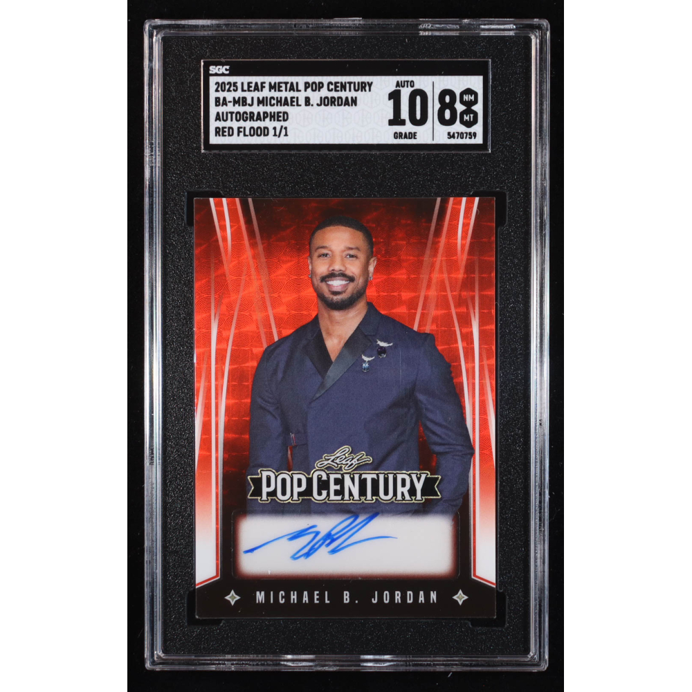 Michael B. Jordan 2025 Leaf Metal Pop Century Autograph Red Flood #BA ...