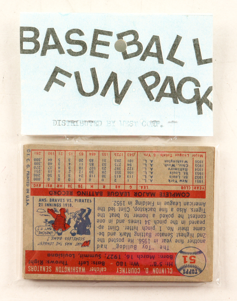 1957 Topps Baseball Card Fun Pack with (10) Cards | Pristine Auction