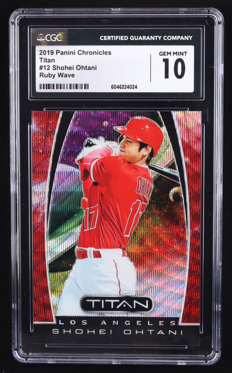 Shohei Ohtani 2019 Panini Titan Ruby Wave #12 #158/199 (CGC 10 ...