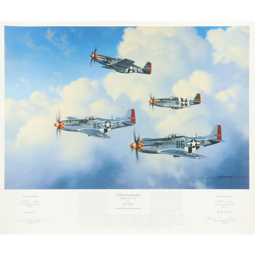 Stan Stokes "Fallen Comrades of the 357th FG" Lithograph Signed by CE ...