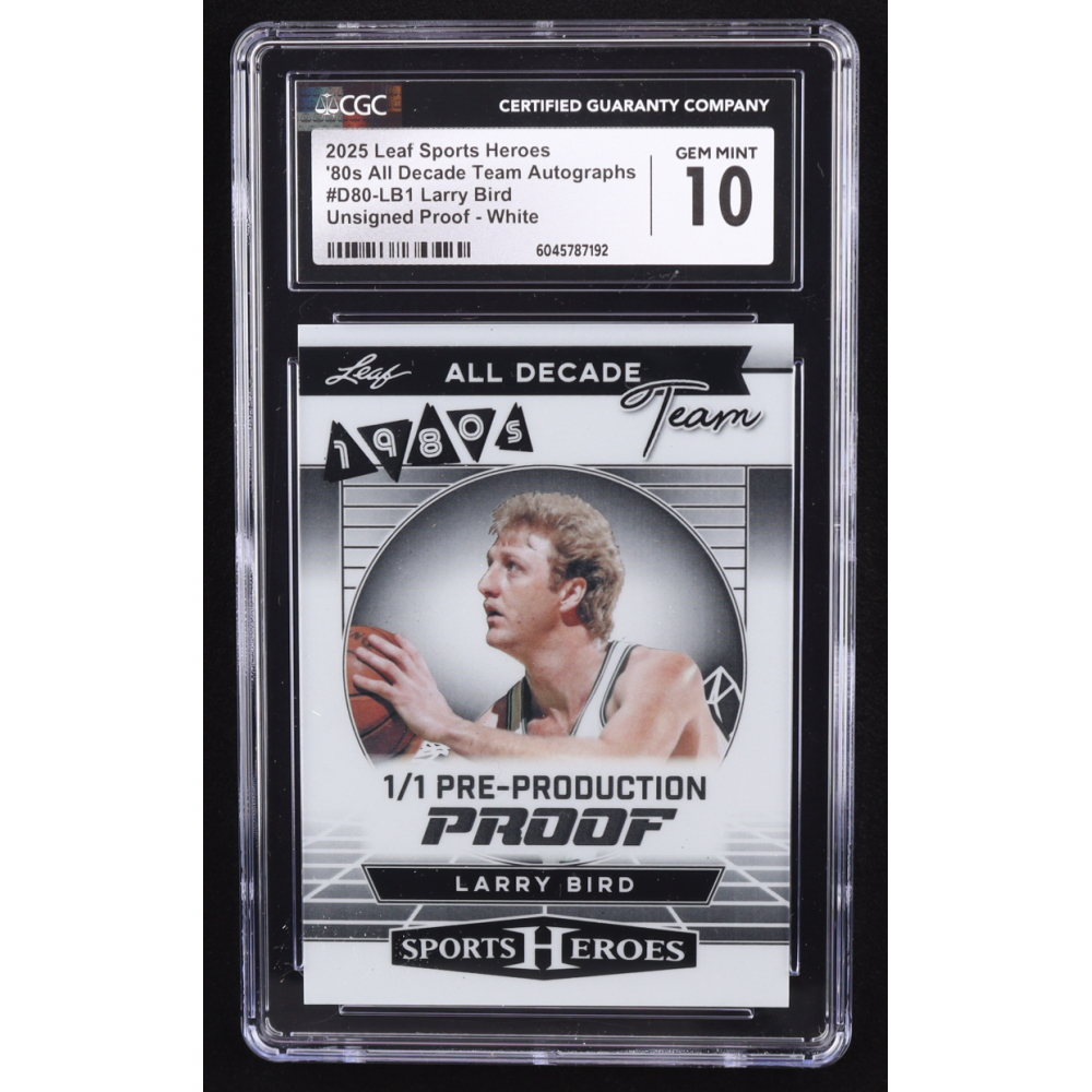 Larry Bird 2025 Leaf Sports Heroes '80s All Decade Team White Pre ...