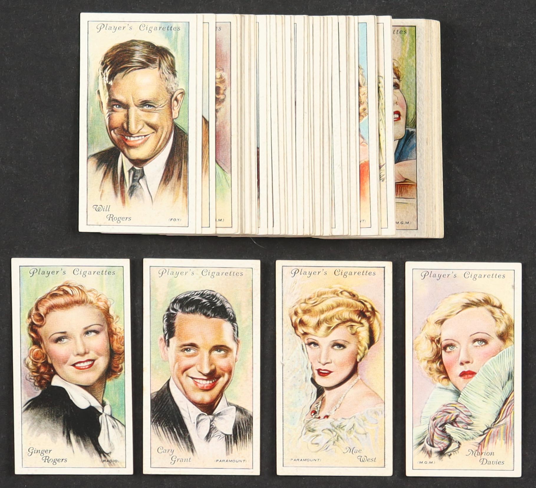 1934 Player's Cigarettes Famous Film Stars Complete Trading Card Set ...