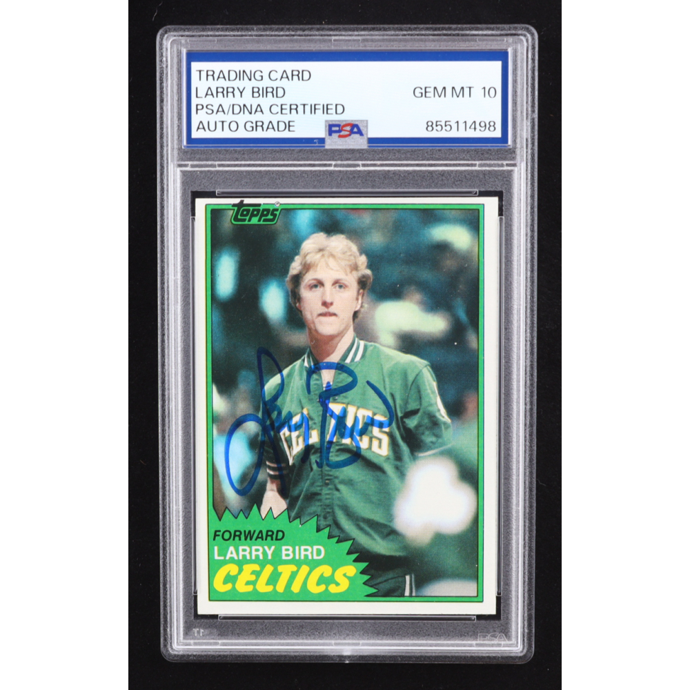 Larry Bird Signed 1981-82 Topps #4 (PSA | Autograph Grade 10 ...