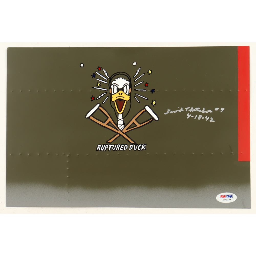 David Thatcher Signed "Ruptured Duck" Original B-25 Nose Art (PSA ...