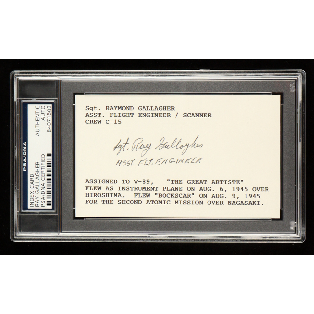 Ray Gallagher Signed Index Card (PSA) | Pristine Auction