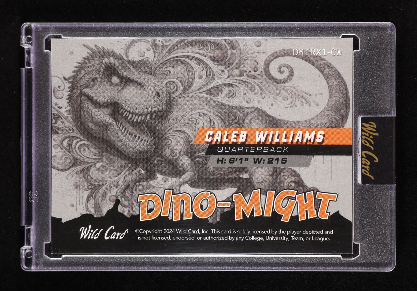 Caleb Williams 2024 Wild Card Alumination Dino-Might Tyrannosaurus Rex Prismatic Silver #DMTRX1 ...