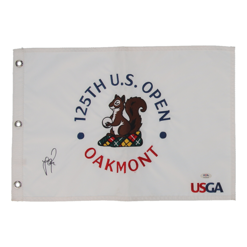 Justin Rose Signed 2025 U.S. Open Pin Flag (PSA) | Pristine Auction