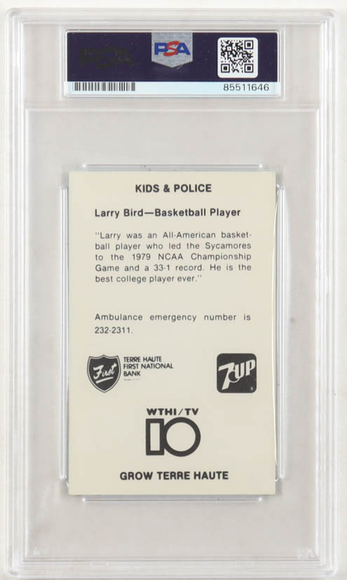 Larry Bird Signed 1982 Indiana State Sycamore Rampage Card (PSA | Auto ...