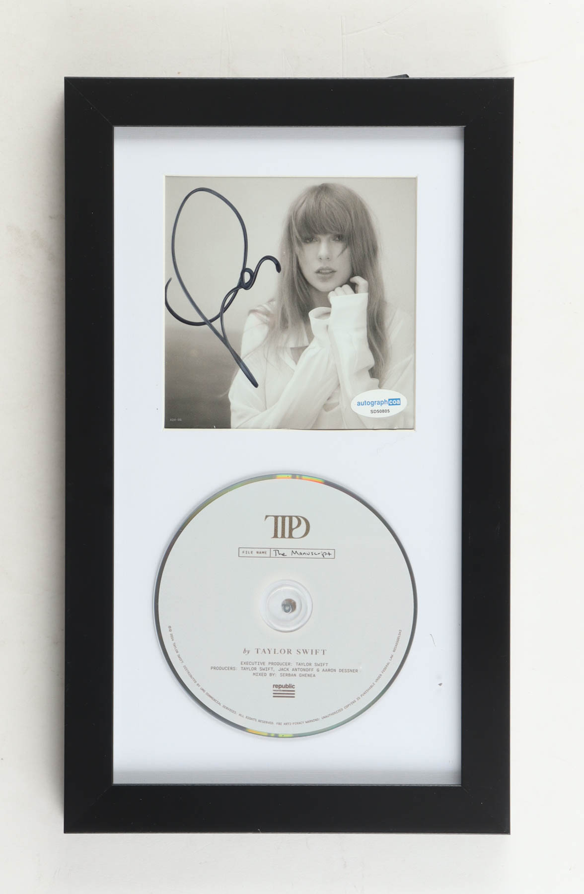 Taylor Swift Signed Custom Framed "The Tortured Poets Department" CD ...