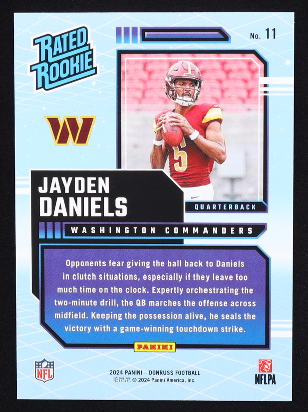 Jayden Daniels 2024 Donruss Rated Rookies Retro #11 RC | Pristine Auction