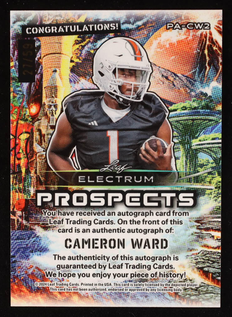 Cameron Ward 2024 Leaf Electrum Prospects Autographs Bronze #PACW2 RC ...