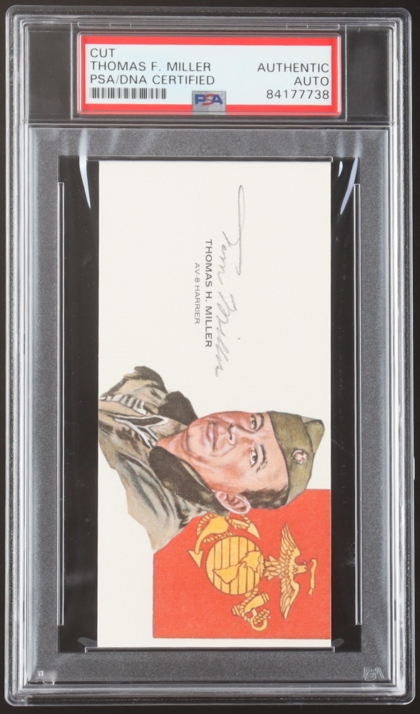 Thomas Miller Signed Cut Signature (PSA) WWII USMC AV-8 Harrier Pilot ...