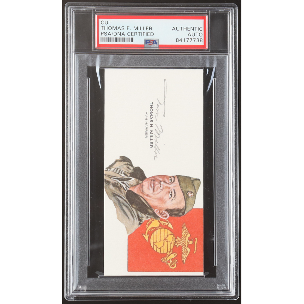 Thomas Miller Signed Cut Signature (PSA) WWII USMC AV-8 Harrier Pilot ...
